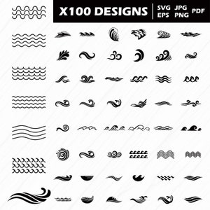 Waves Svg Bundles, Sea Waves Svg Clipart, Wave Clipart, Water Wave ...