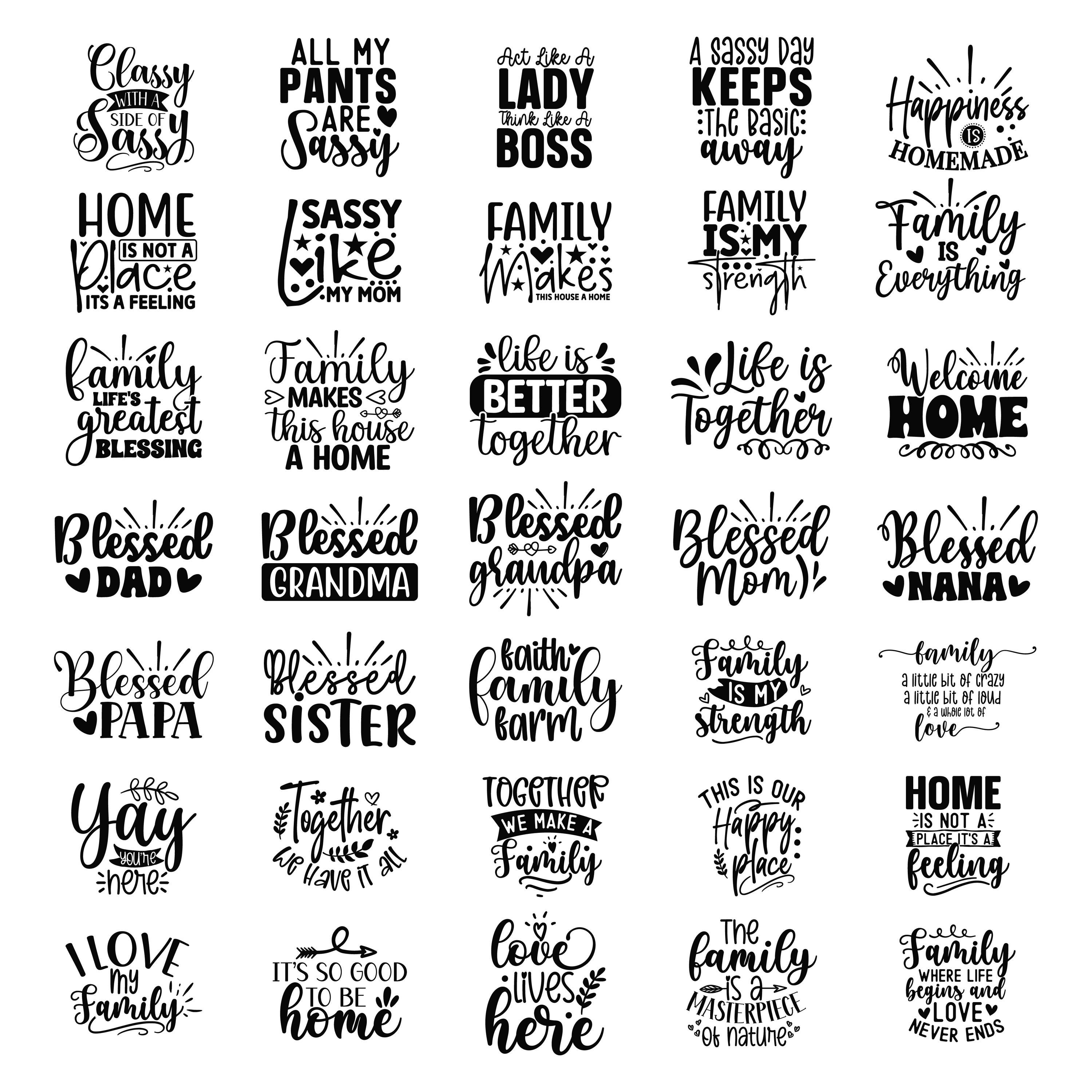 Cute Family Svg Bundles, Home Sign Svg, Family Quotes Svg Bundles ...