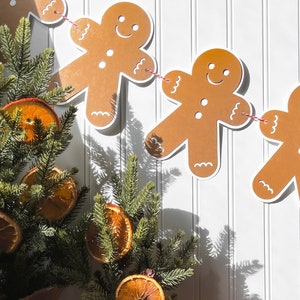 Gingerbread Man Kraft Paper Banner, Gingerbread Paper Bunting ...