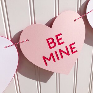 Paper Candy Heart Garland, Valentine’s Day Conversation Hearts Banner ...