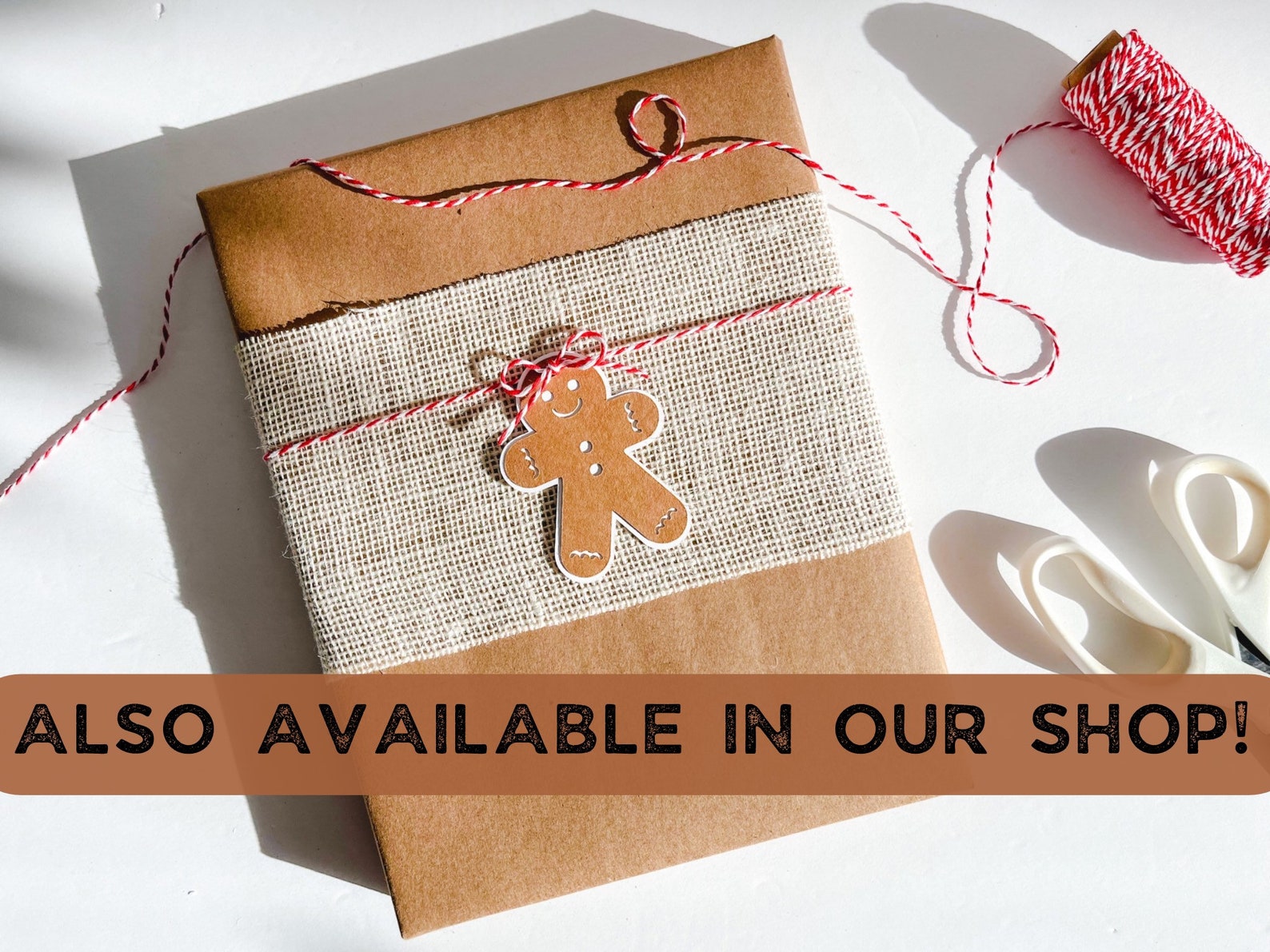 Gingerbread Man Gift Tags, Holiday Baked Goods Labels, Set of 12 in Red ...