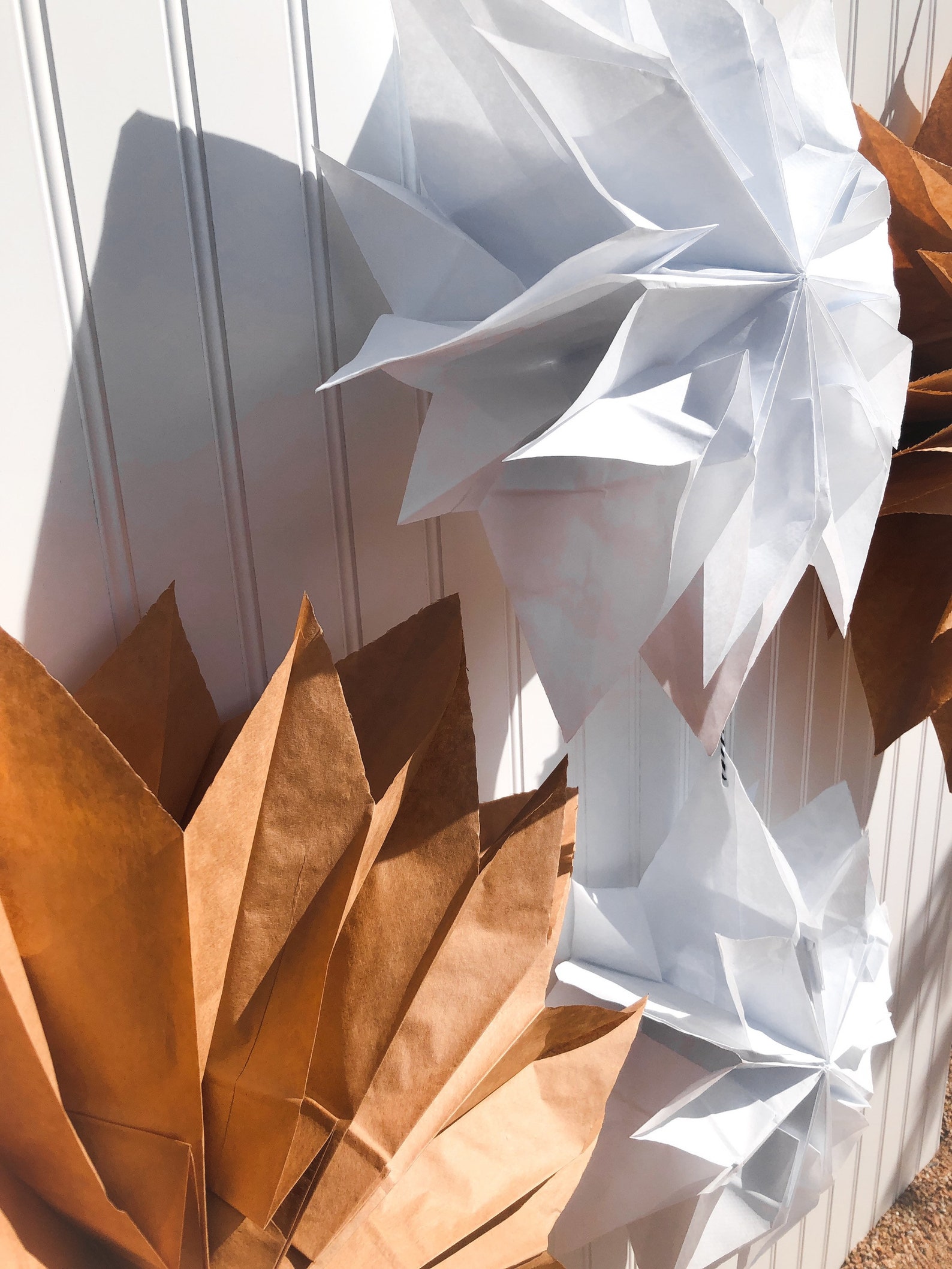 Paper Bag Stars, Neutral Christmas, New Year’s Eve, Birthday Party ...