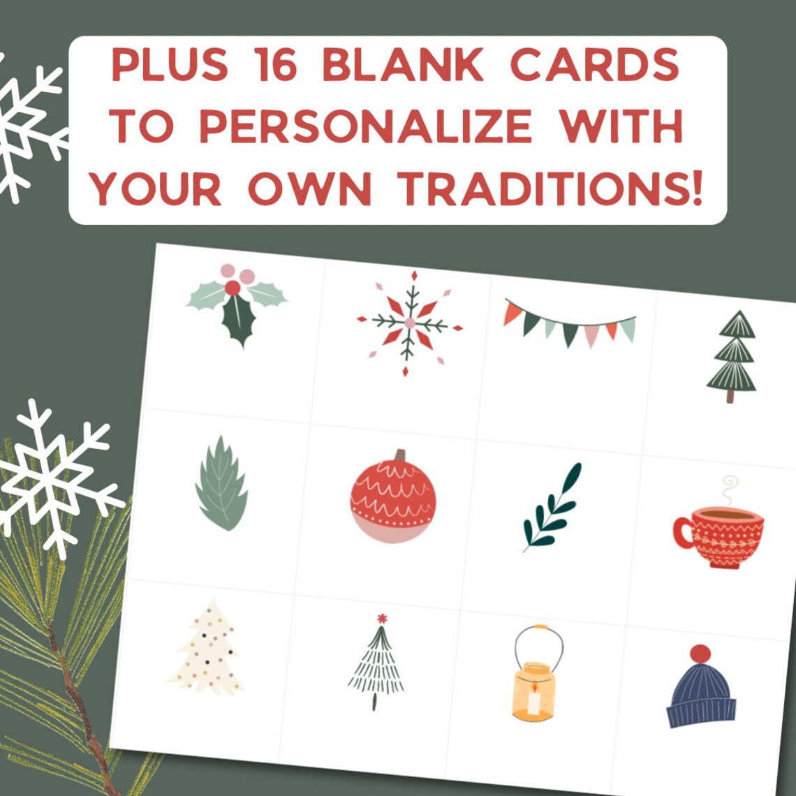 32 Printable Advent Activity Cards for Kids and Adults, Christmas ...