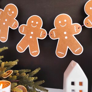 Gingerbread Man Kraft Paper Banner, Gingerbread Paper Bunting ...
