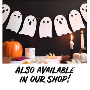 Hey Boo Paper Ghosts Banner, Cute Halloween Ghost Garland, Halloween ...