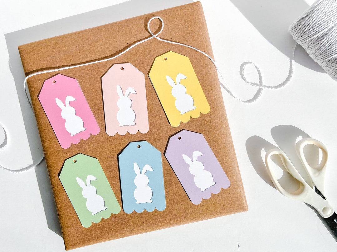 Pastel Easter Bunny Gift Tags, Set of 12 Easter Basket Tags, Spring ...
