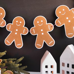 Gingerbread Man Kraft Paper Banner, Gingerbread Paper Bunting ...