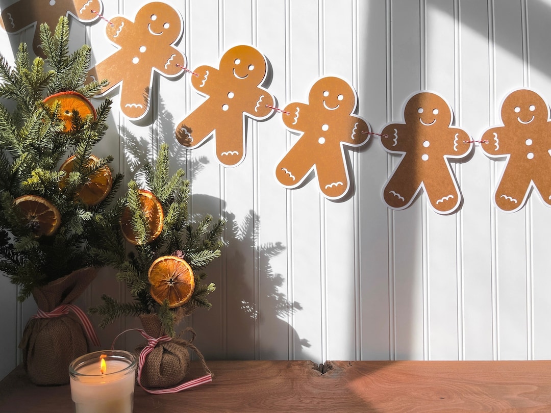 Gingerbread Man Kraft Paper Banner Gingerbread Paper Bunting - Etsy