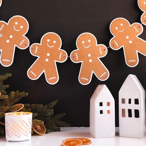 Gingerbread Man Kraft Paper Banner, Gingerbread Paper Bunting ...
