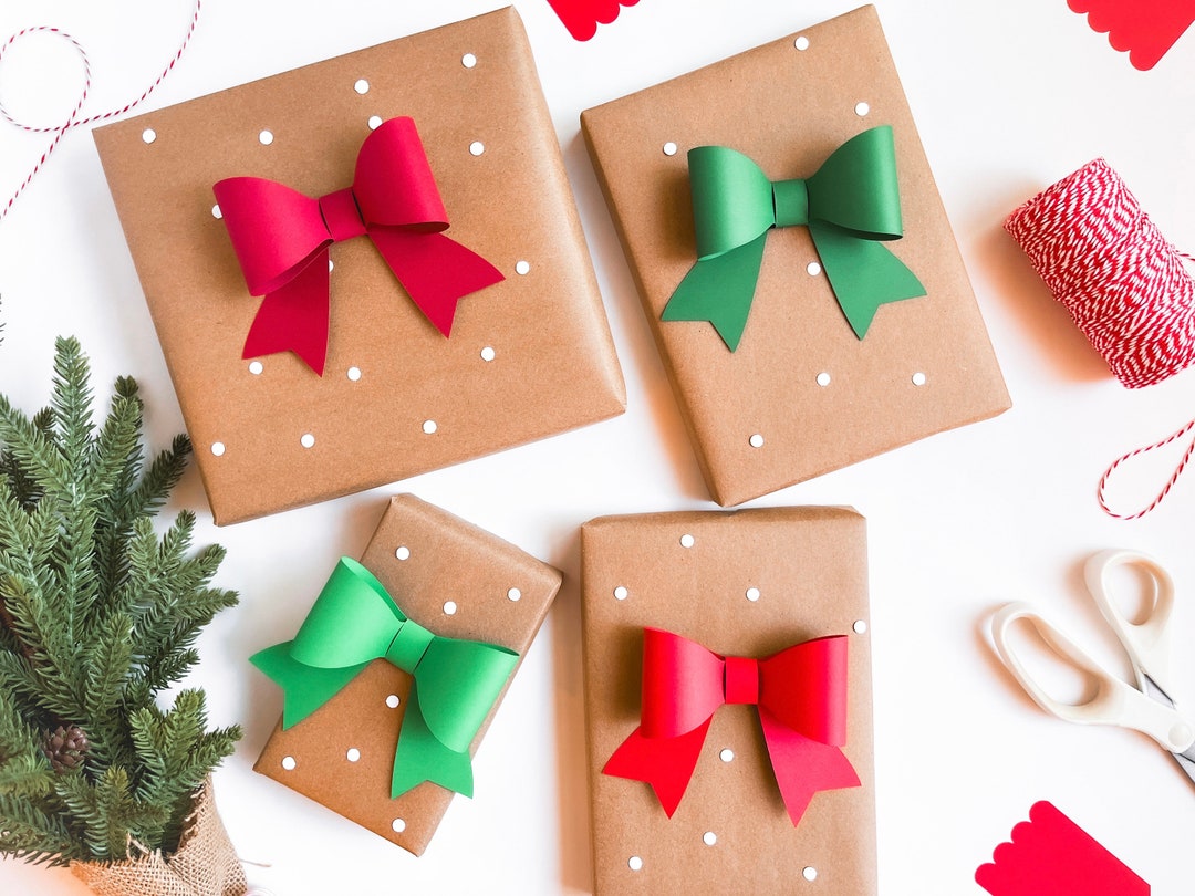 Paper Gift Bows Set of 16, Christmas Present Toppers in Red, Dark Red ...