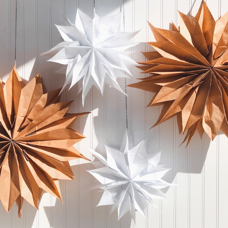 Small Hanging Paper Stars - Etsy