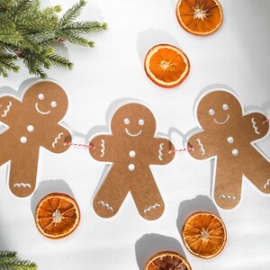 Gingerbread Man Kraft Paper Banner, Gingerbread Paper Bunting ...