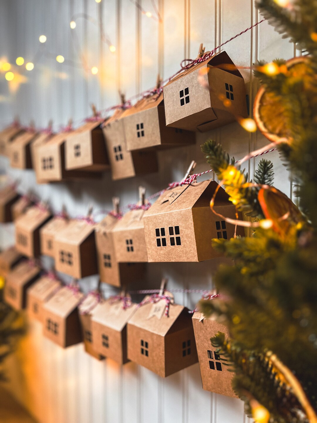 Advent Calendar Village Houses, Set of 24 House Shaped Gift Boxes ...
