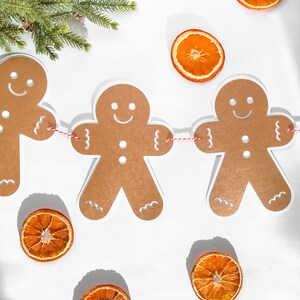 Gingerbread Man Kraft Paper Banner, Gingerbread Paper Bunting ...
