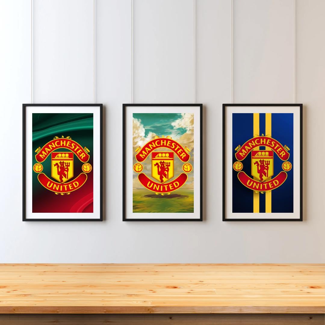 6 Manchester United Digital Prints Manchester United Posters Football ...