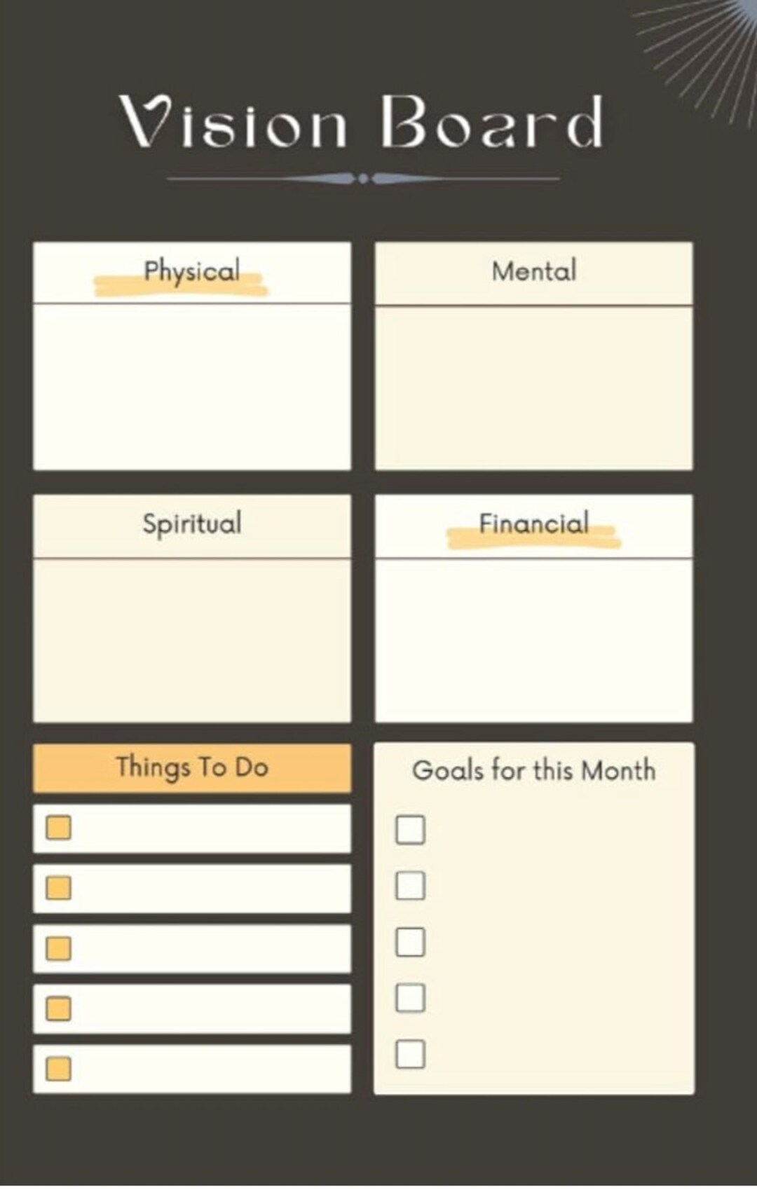 Vision Board Digital Planner - Etsy