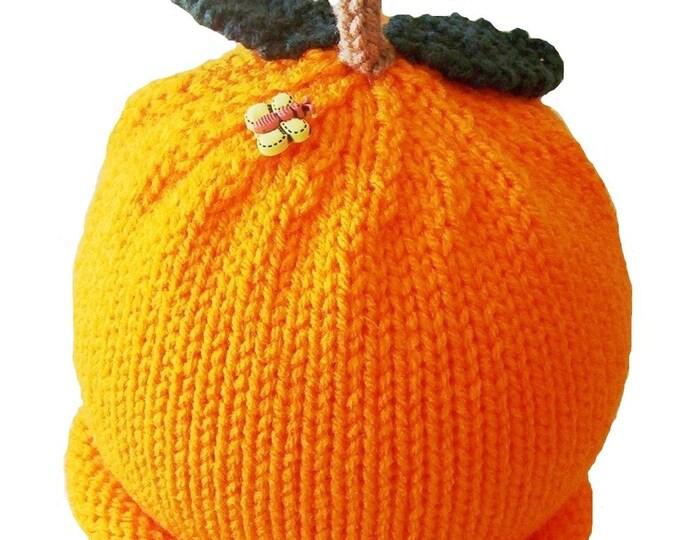 KNIT ORANGE HAT Newborn to Child Sizes Cute Baby Gift or Photo Prop - Etsy
