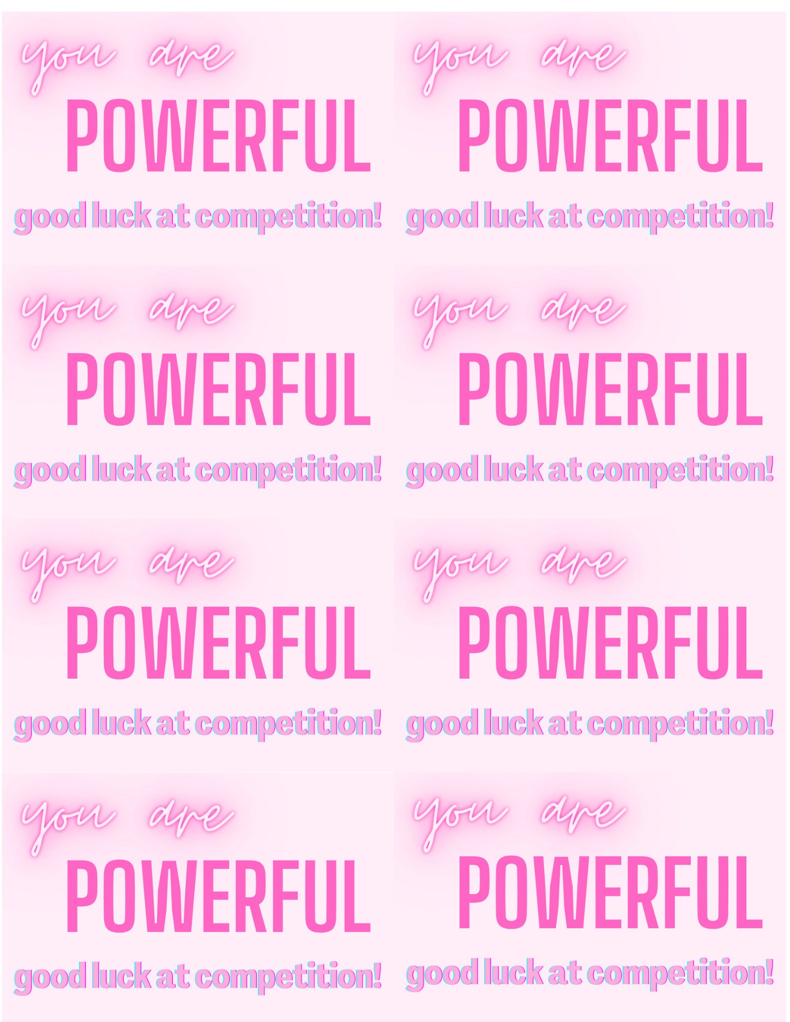 Good Luck at Competition PRINTABLE 5 Colors Available - Etsy