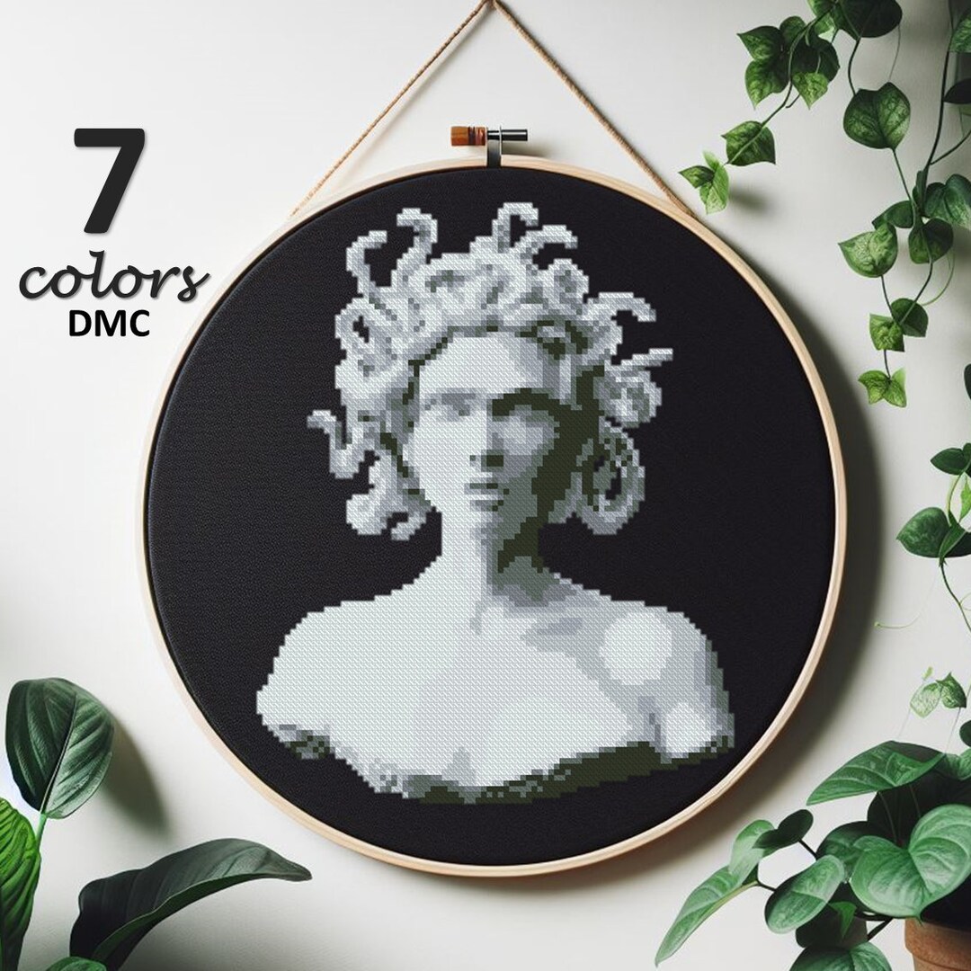 Cross Stitch Pattern Medusa Gorgon Cross Stitch Chart Ancient Sculpture ...