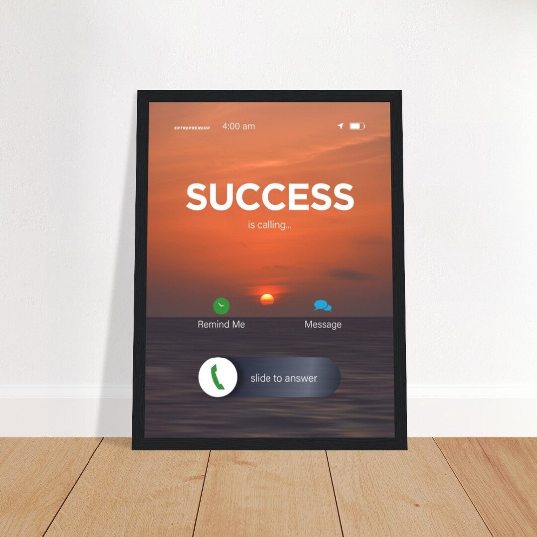 Success is Calling Motivational Wall Art Motivational Quote Typography ...