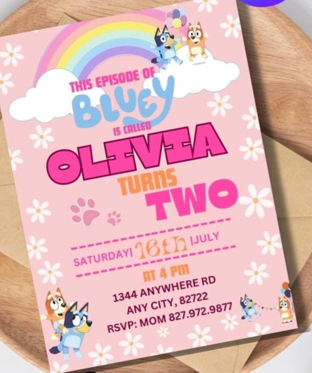 BLUEY PINK TEMPLATE - Etsy