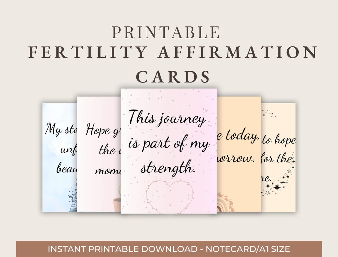IVF Affirmation Cards • Printable Encouragement for Infertility & TTC ...