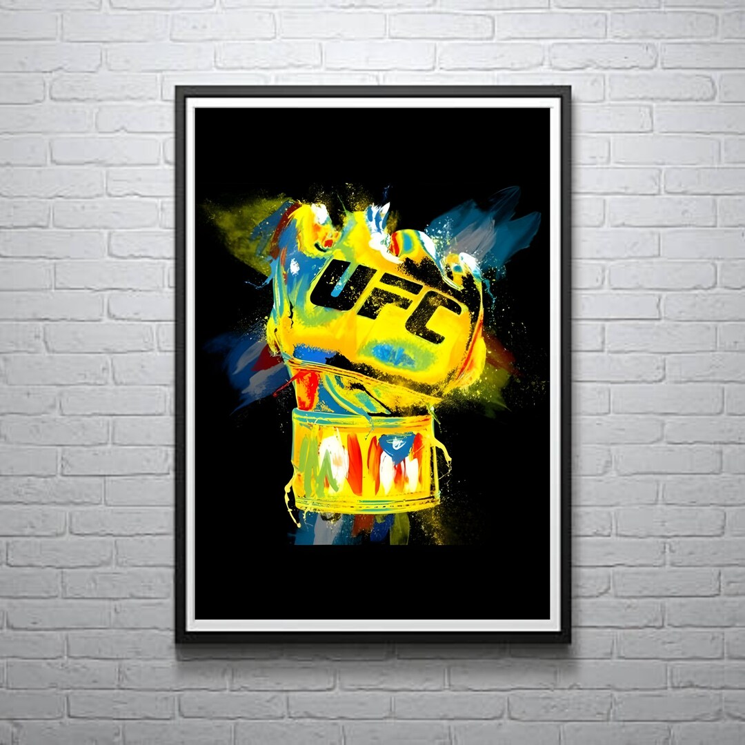 UFC Glove Print UFC Poster UFC Print Wall Art Sports Print Mma Fighting ...