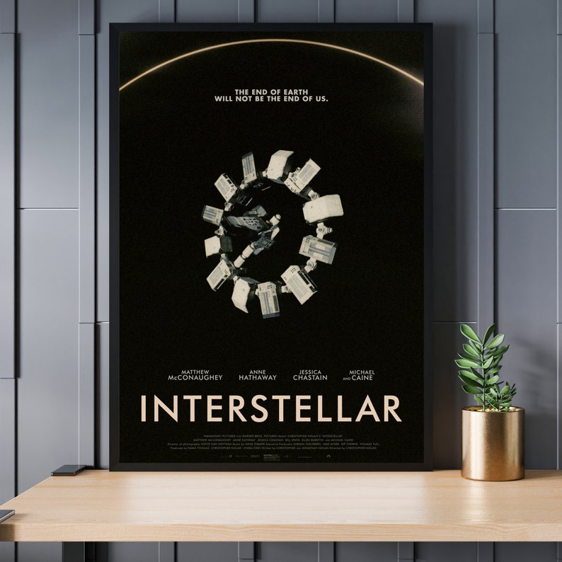 Interstellar Movie Print Movie Poster Film Print Wall Art Cinema Room ...