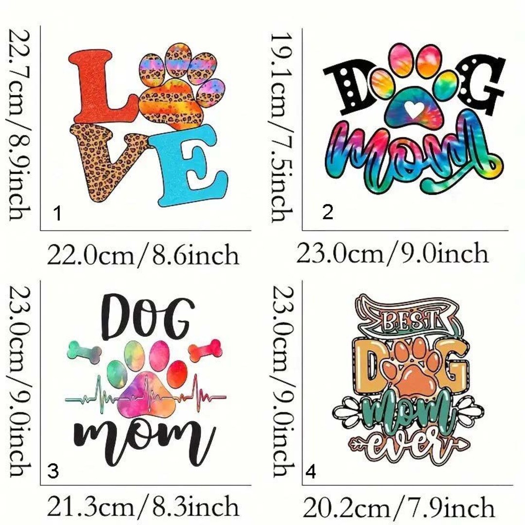 Dog Mom Heat Transfers, Dtf Transfers, Iron-on Images, Dog Lover, Dog ...