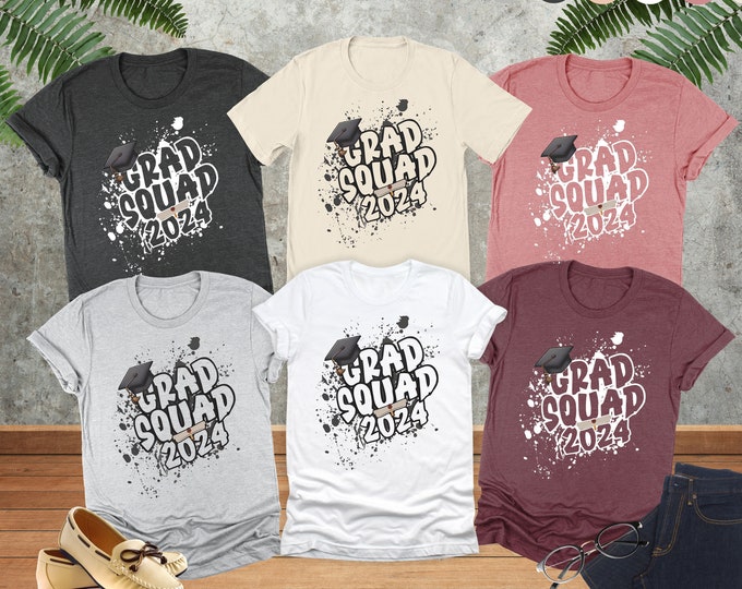 2024 Grad Squad, Graduation Shirt, Senior 2024 Shirt, Graduation Gift ...