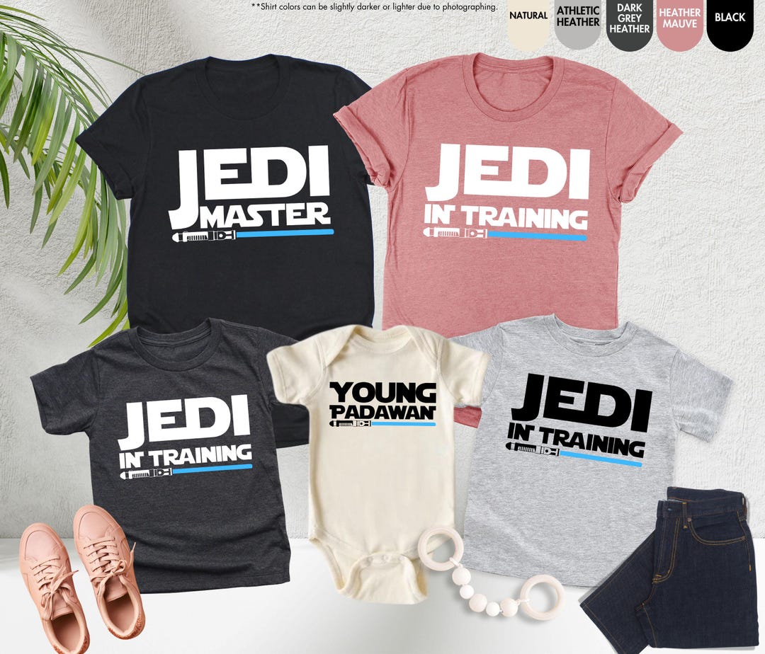 Jedi Master and Jedi in Training Shirts, Matching Star Wars T-shirts ...