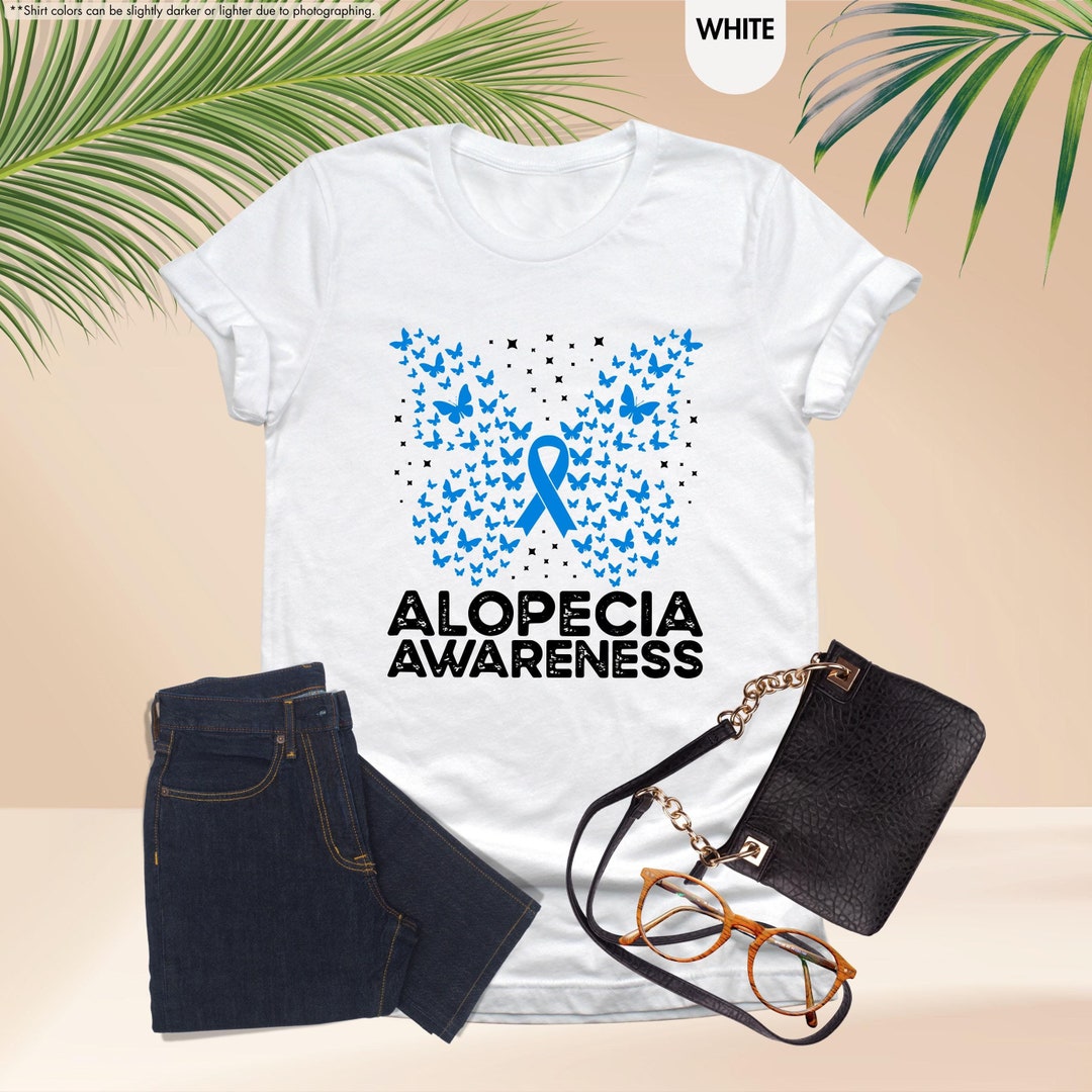 Alopecia Awareness Shirt, Blue Ribbon Shirt, Alopecia Fighter Shirt ...