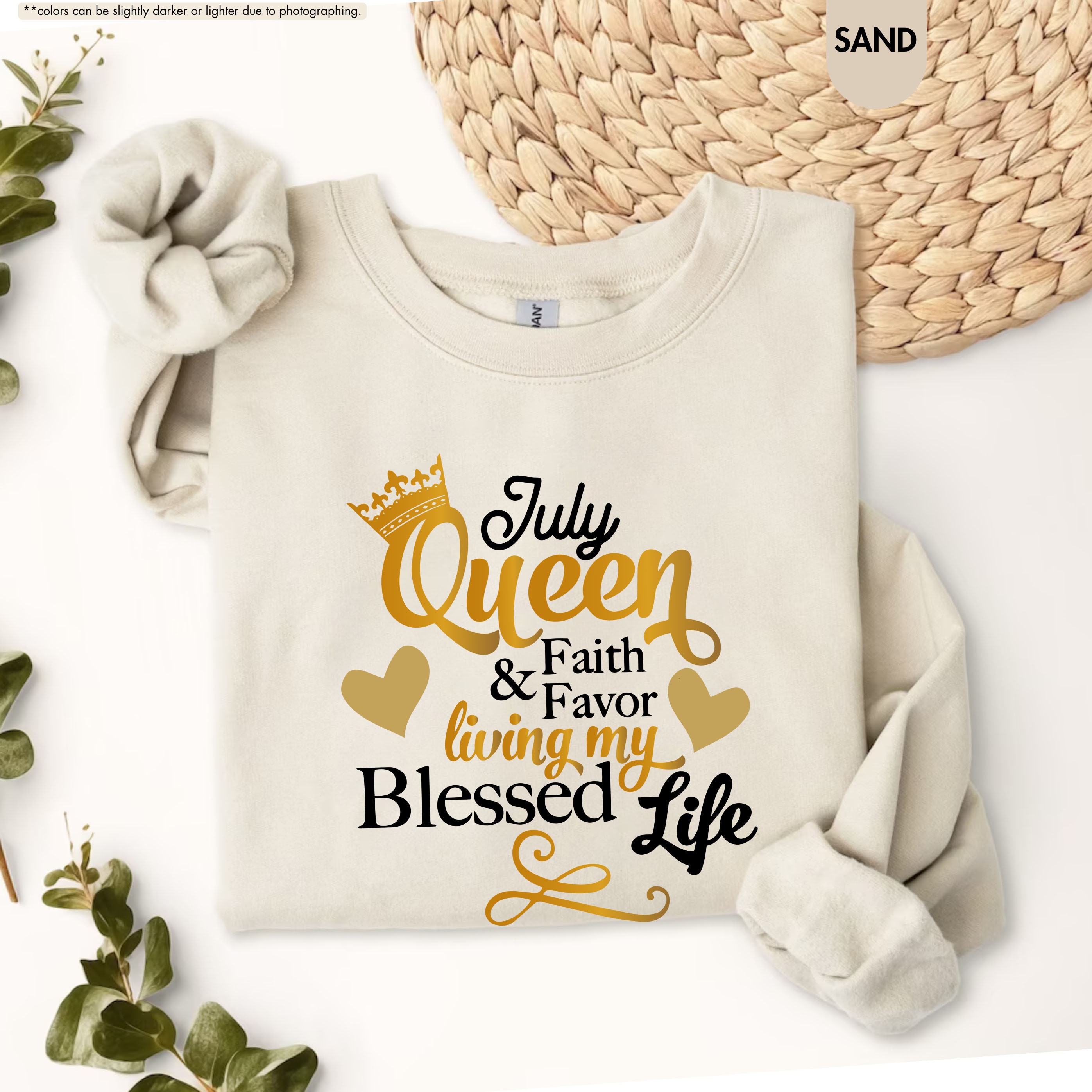 July Queen Shirt, July Birthday Shirt, July Girl Shirt, Faith and Favor ...