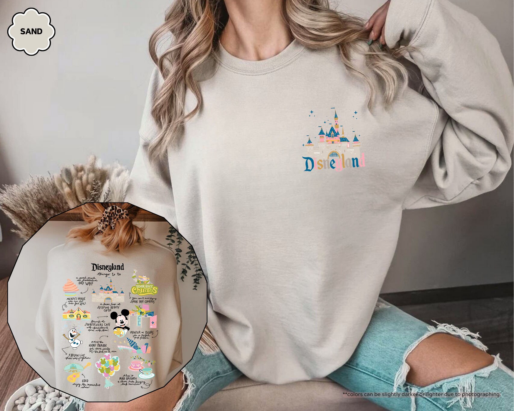 Disneyland Things to Do Back and Front Sweatshirt, Disney Sweatshirt ...