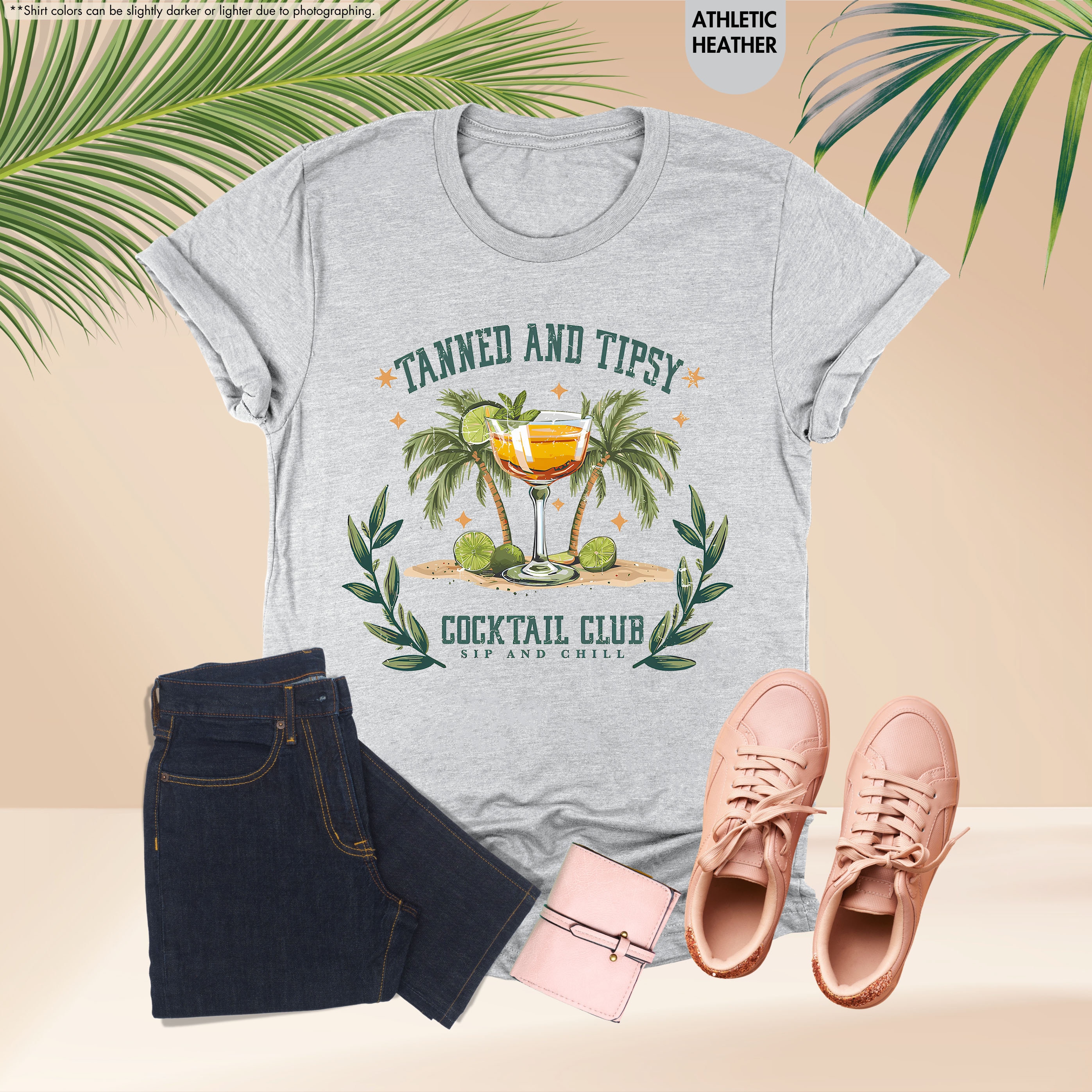 Tanned and Tipsy Cocktail Club Sip and Chill Shirt, Summer Vacation ...