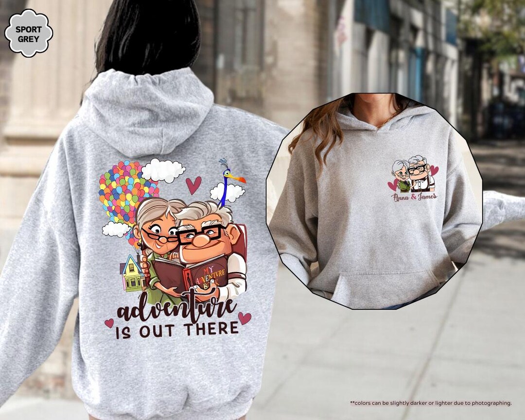 Custom Disney Carl and Ellie Sweatshirt, Two-sided Disney up Carl and ...