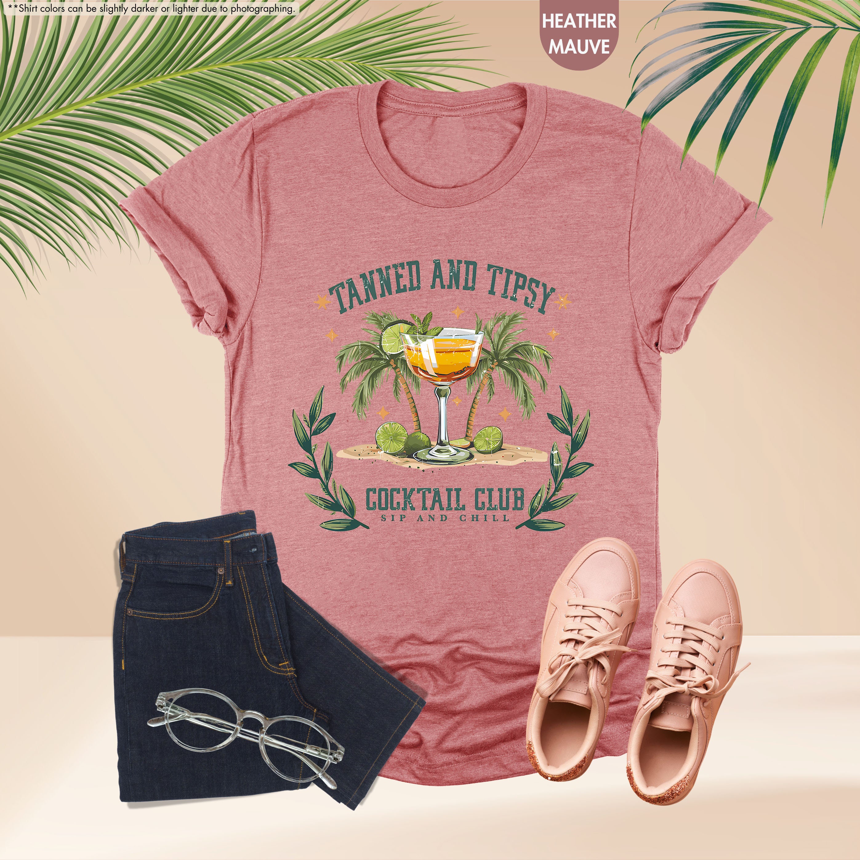 Tanned and Tipsy Cocktail Club Sip and Chill Shirt, Summer Vacation ...