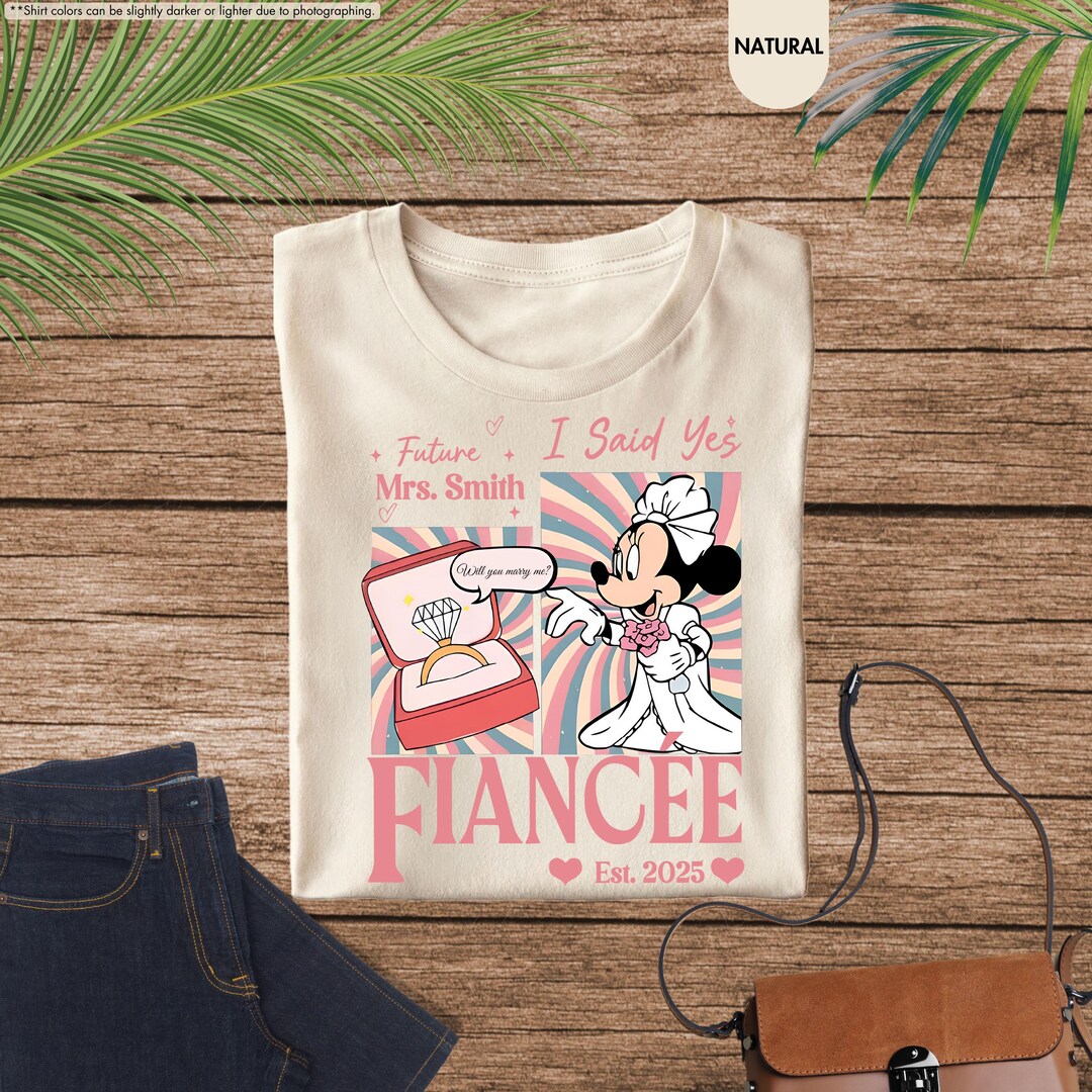Minnie Fiancée Shirt, Custom Disney Bride Shirt, Disney Wedding T-shirt ...