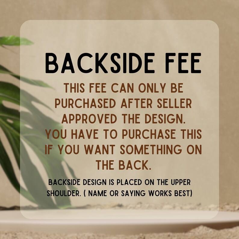 Backside Fee - Etsy