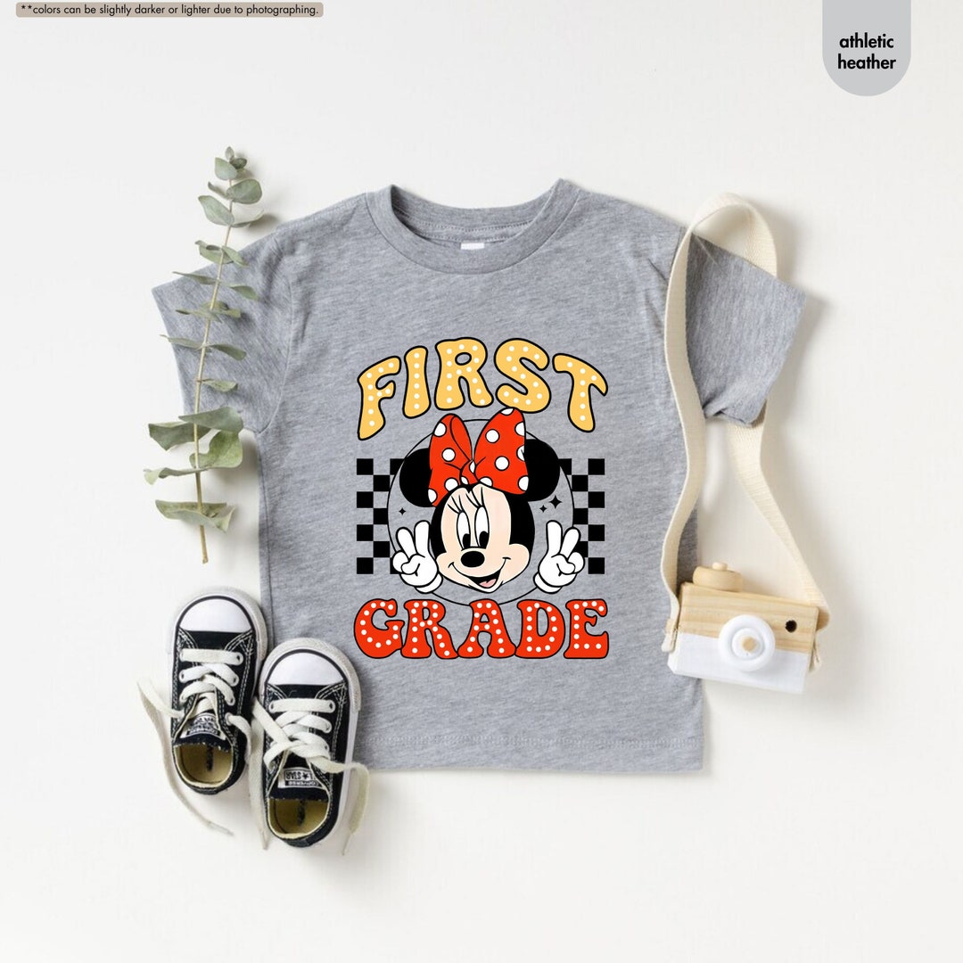 Disney First Grade Shirt, Minnie 1st Grade Shirt, Custom Kids School ...