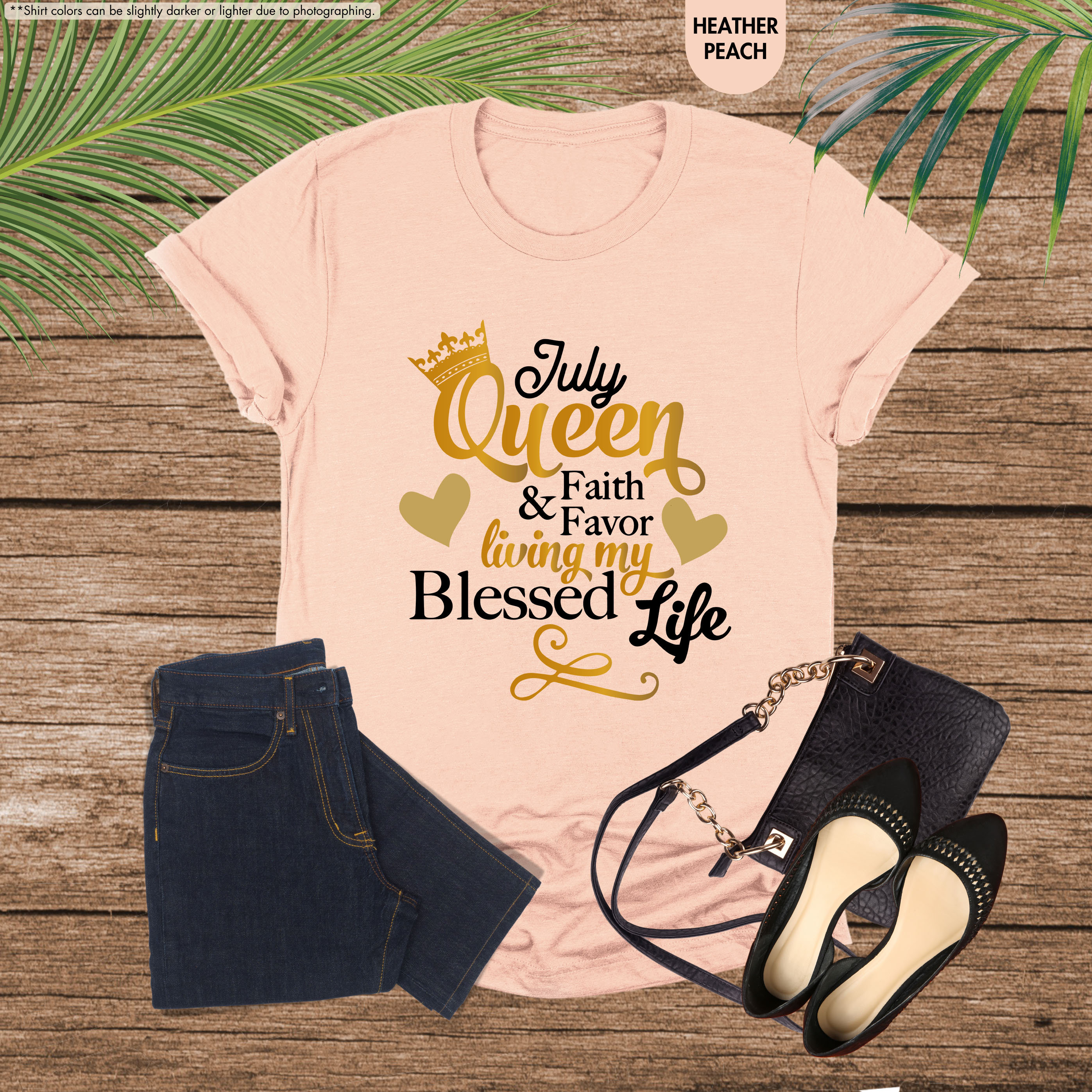 July Queen Shirt, July Birthday Shirt, July Girl Shirt, Faith and Favor ...