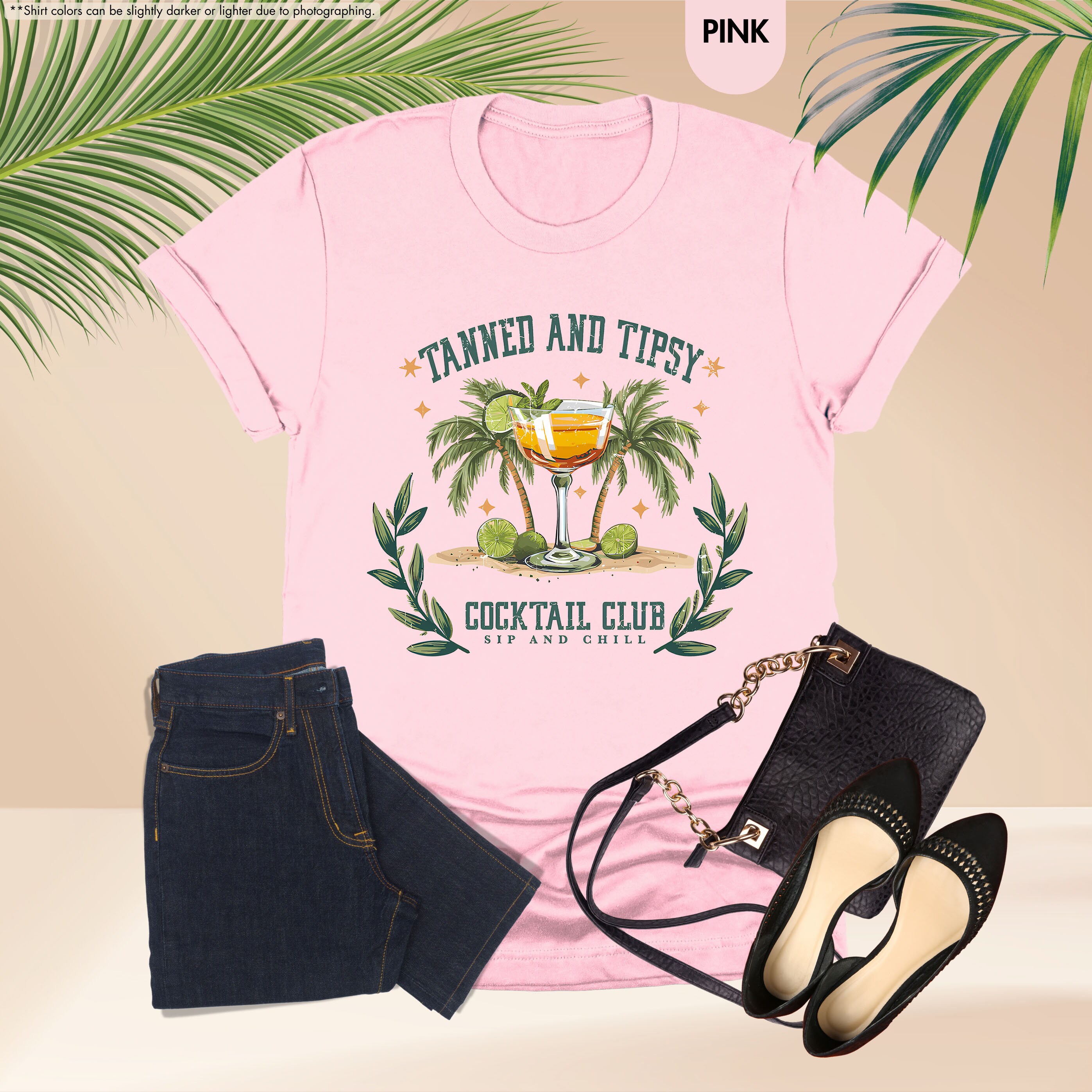 Tanned and Tipsy Cocktail Club Sip and Chill Shirt, Summer Vacation ...