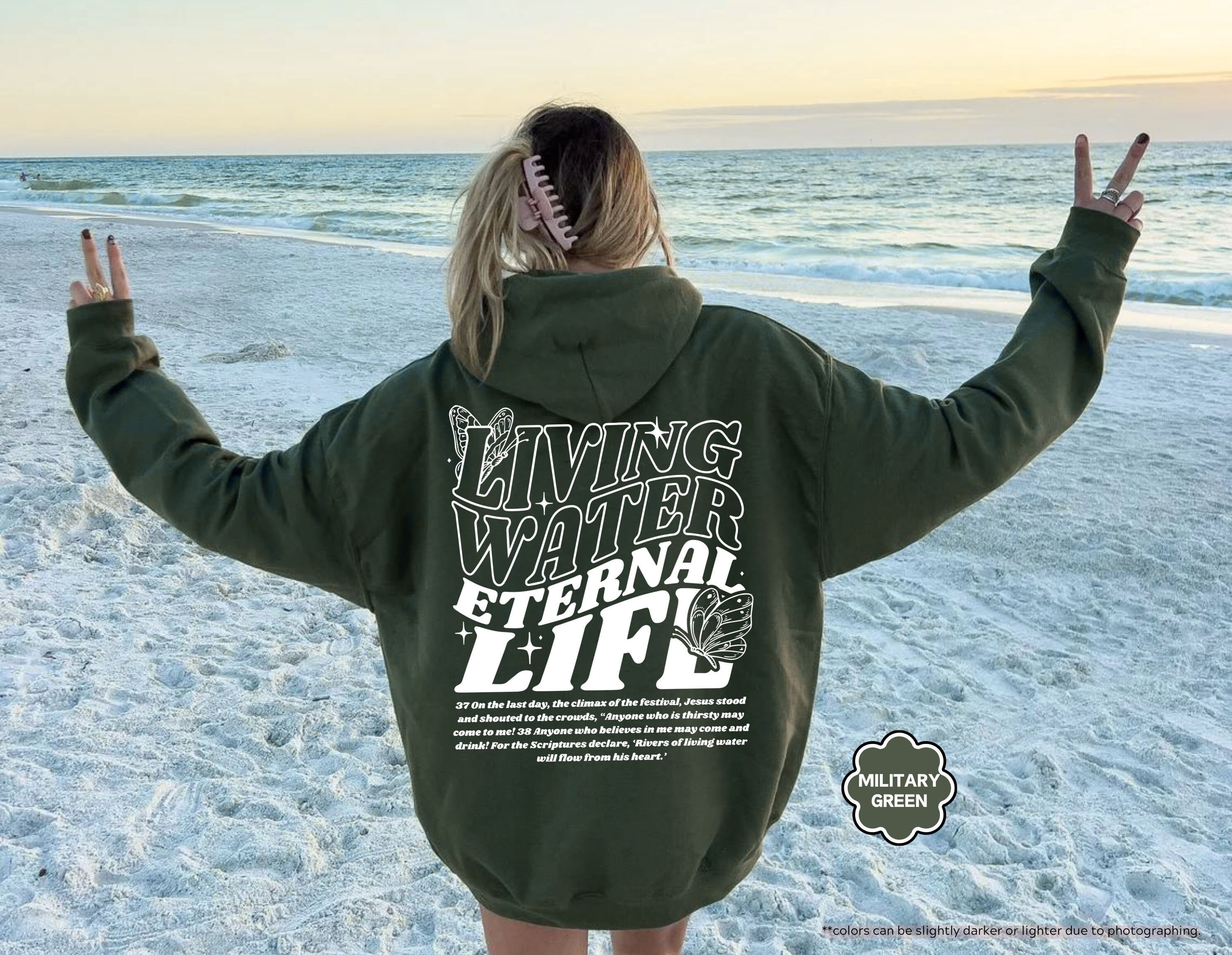 Living Water Eternal Life Hoodie, Christian Sweatshirt, God Hoodie ...