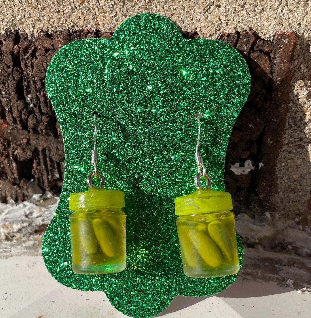 Realistic Pickle Jar Earrings - Etsy