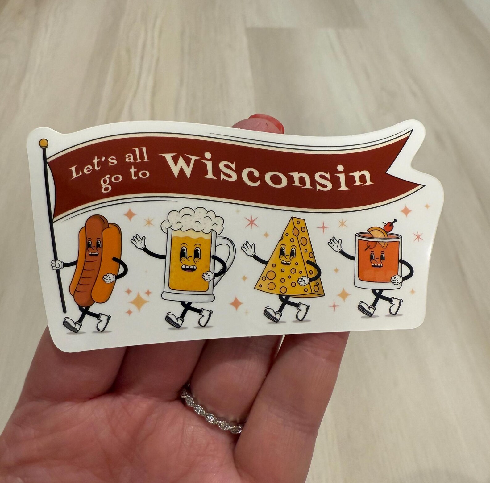 Let's All Go to Wisconsin Sticker | Brandy Old Fashioned | Brats Beer ...
