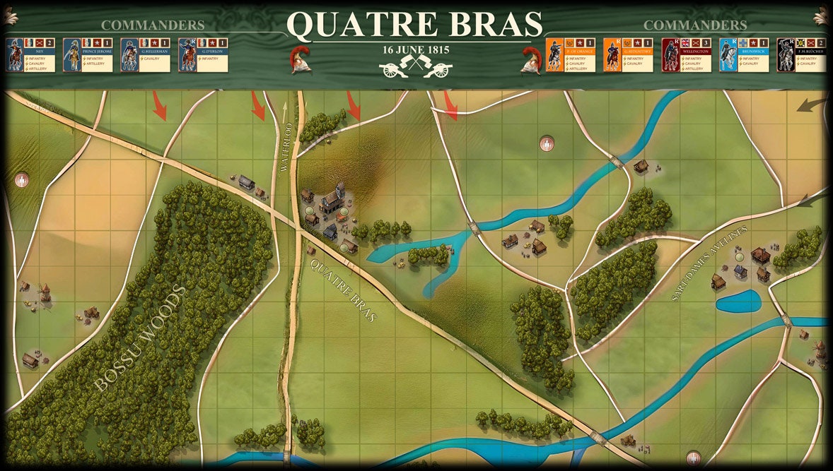 Napoleonic Battle Map of Quatre-bras, Wargaming Terrain and Miniature ...