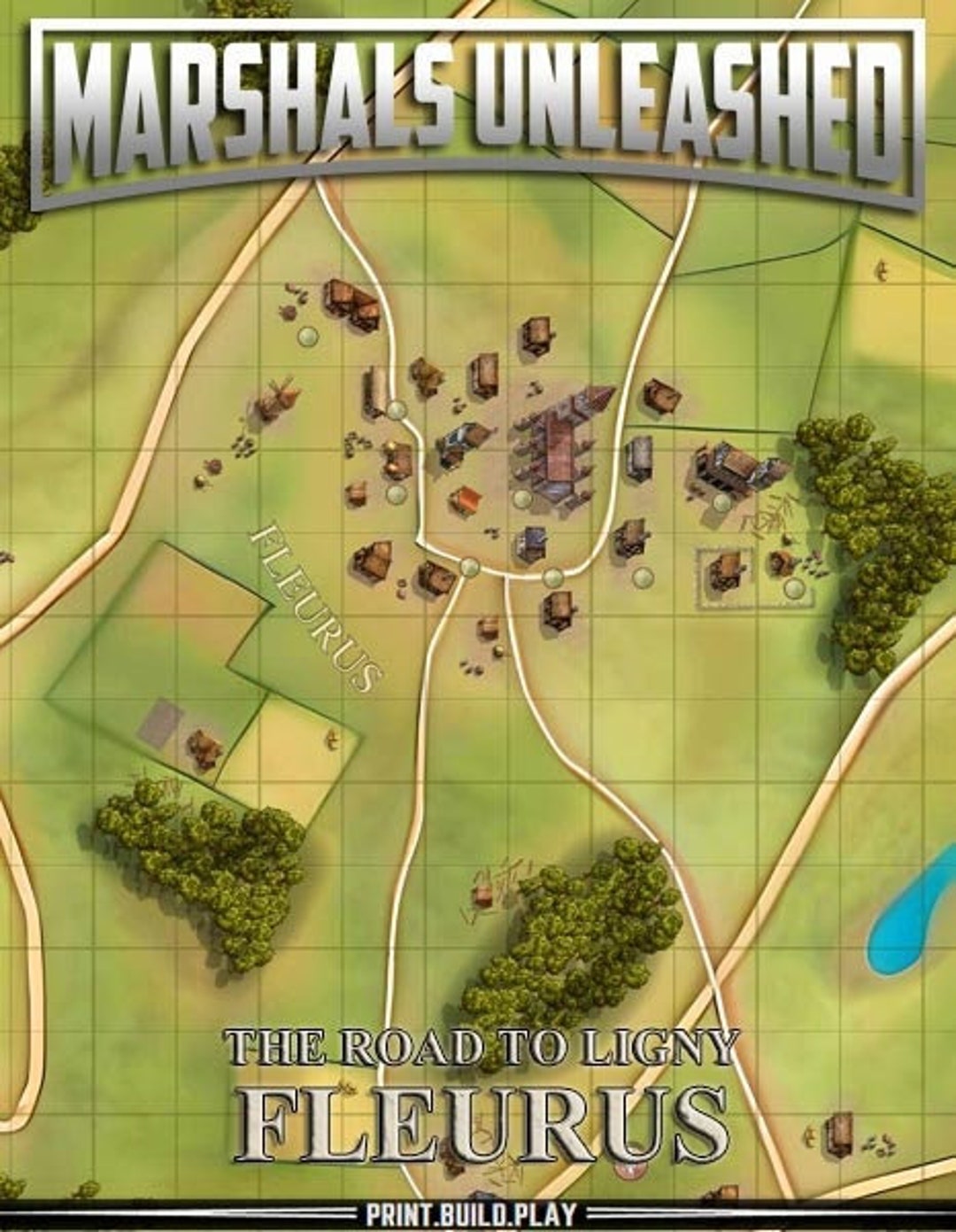 Napoleonic Battle Map of Fleurus, Wargaming Terrain and Miniature Wargames. - Etsy