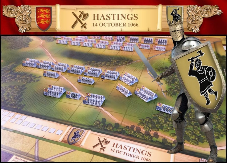 Medieval Battle of Hastings, Wargame Map and Miniatures, Complete Board ...