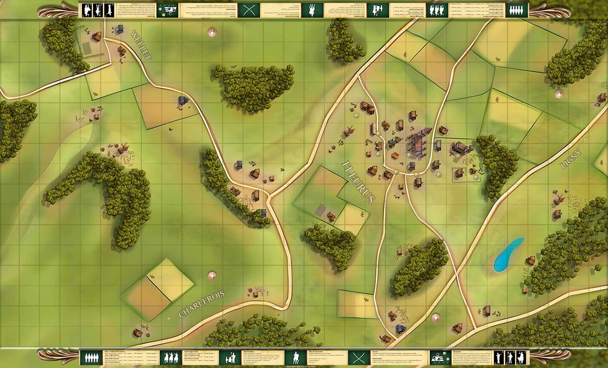 Napoleonic Battle Map of Fleurus, Wargaming Terrain and Miniature ...