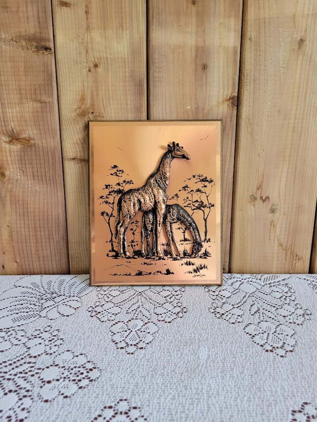 Vintage John Louw 3D Copper Art Giraffe - Etsy